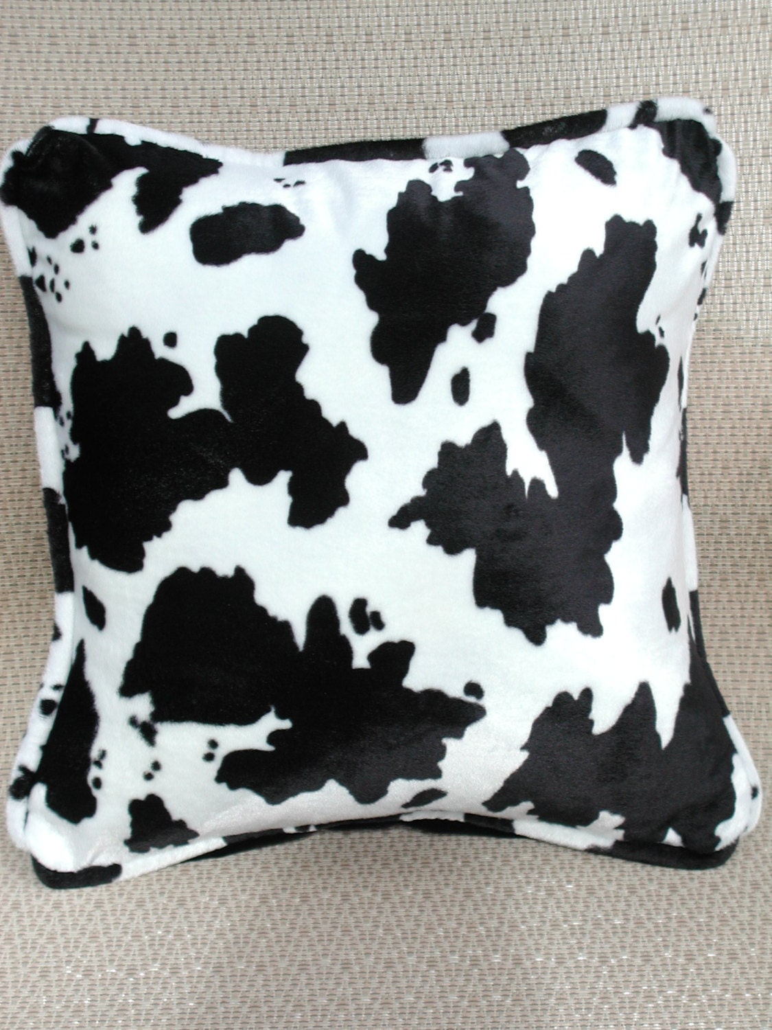 Cow Print Pillows, Black and White Cow, Black Velvet Pillows, Western ...
