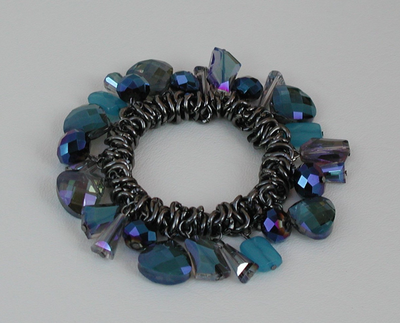 Chunky Necklace Chunky Bracelet Blue Bling Glass Rectangle - Etsy