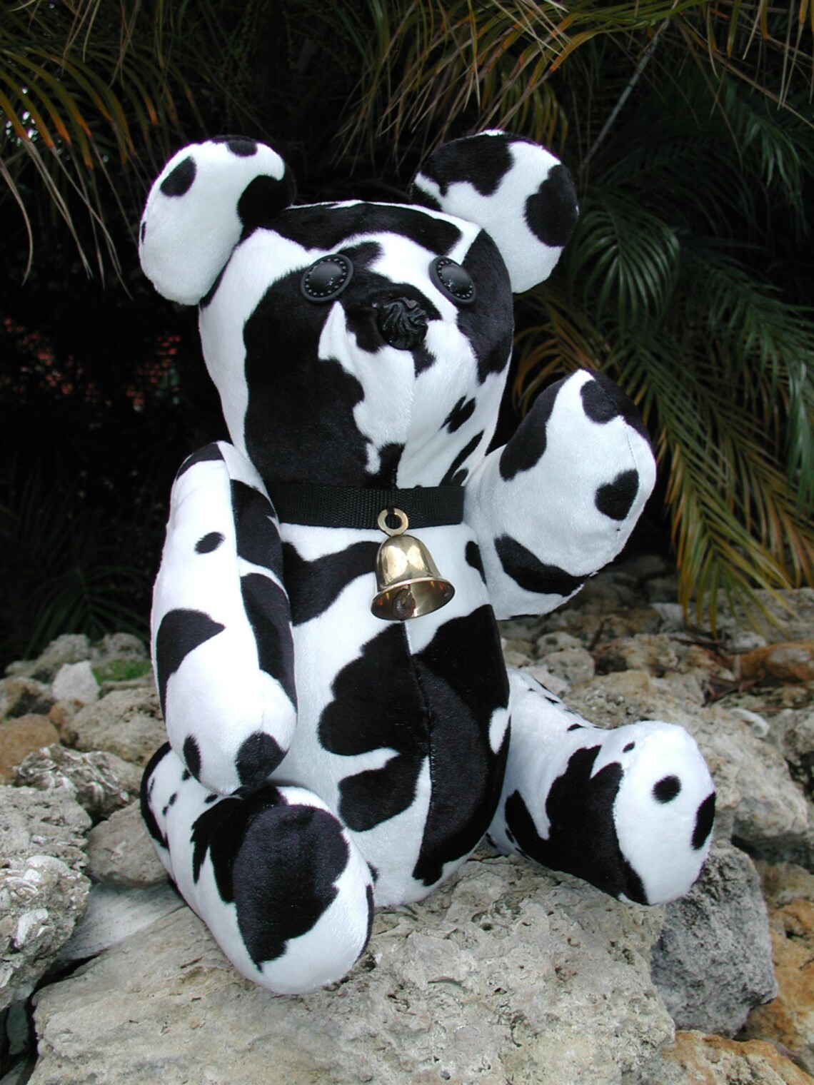 Cow Print Bear Black and White Handmade Teddy Bear | Etsy