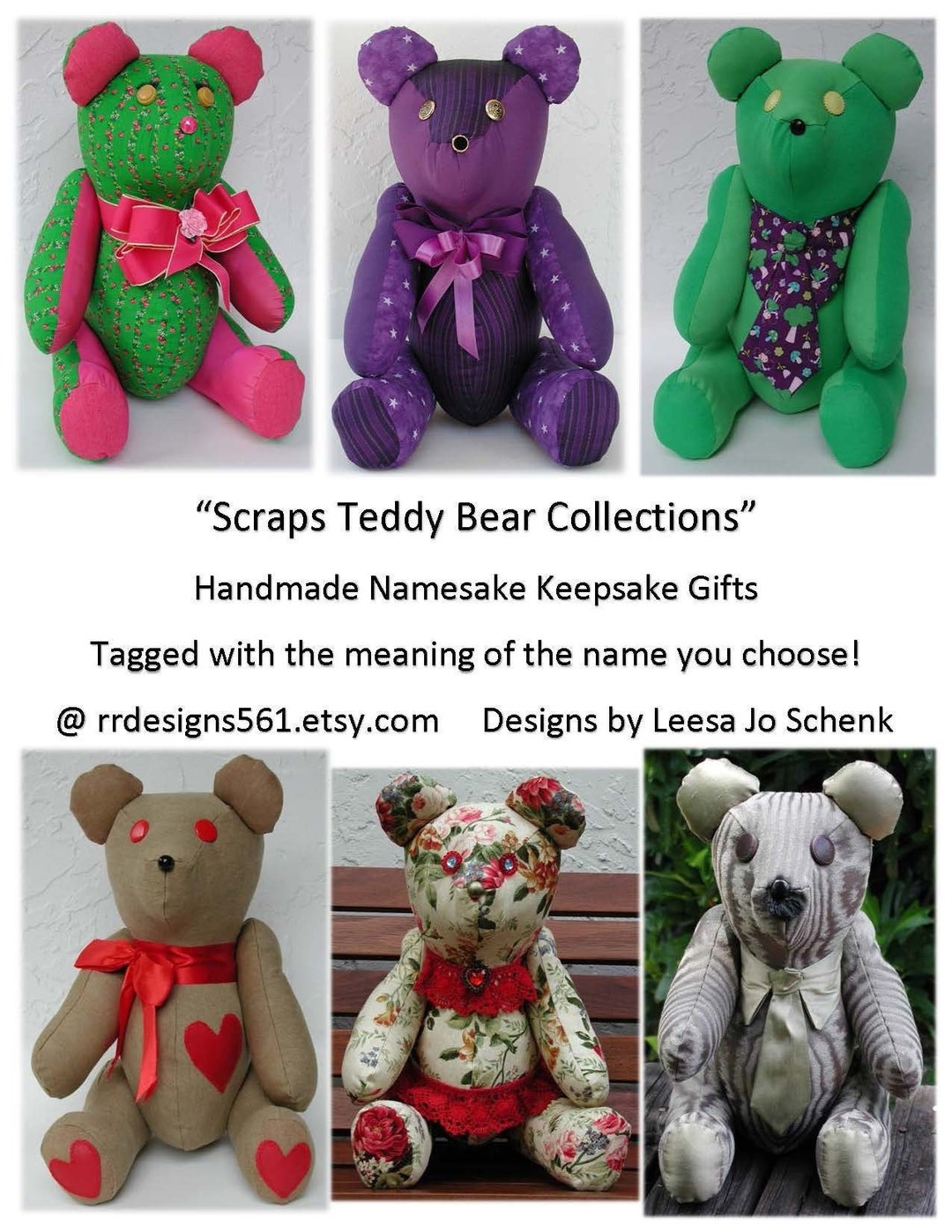 Handmade Teddy Bears Personalized Bears Floral Teddy Bear - Etsy
