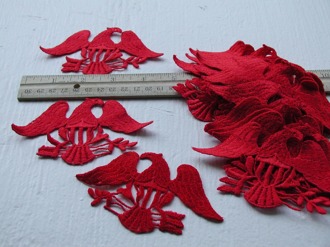 Embroidered Eagles Red Eagle Decals Red Embroidered Bird - Etsy