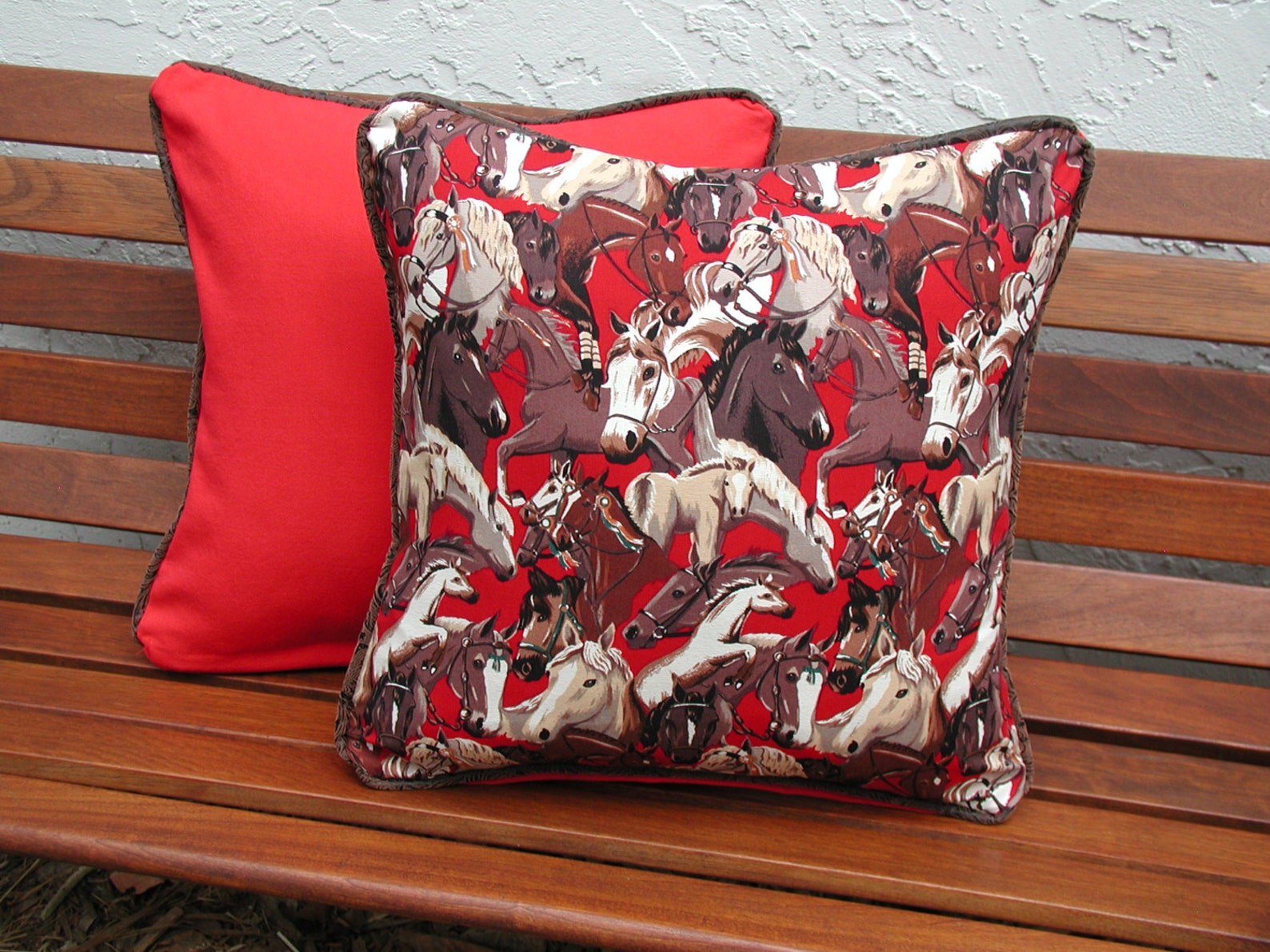 Equestrian Pillows Horse Lovers Gift Red Horse Pillows - Etsy