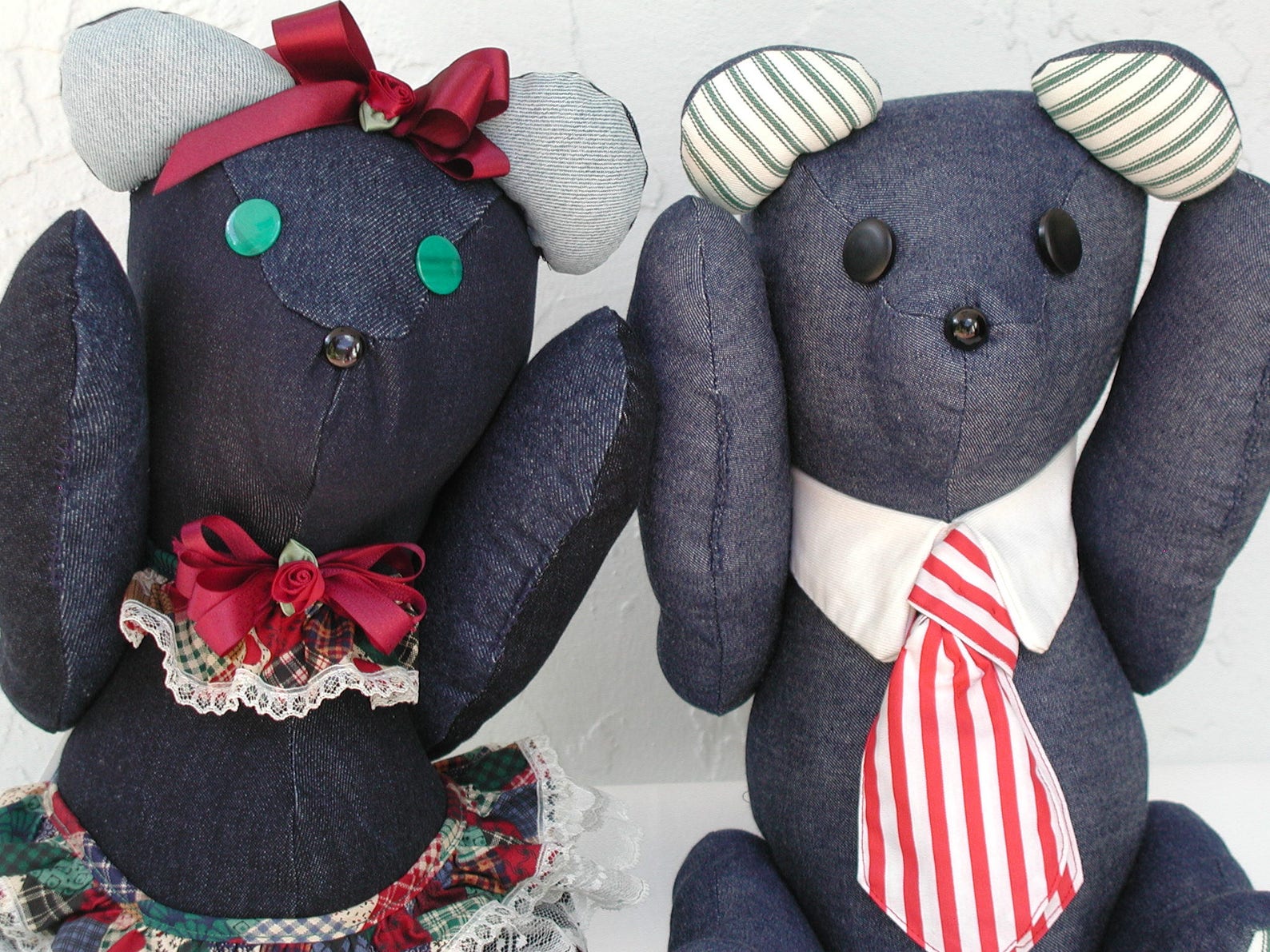 Denim Teddy Bears, Personalized Teddy Bears, Scraps Teddy Bear ...