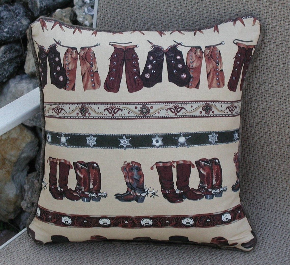 Chaps and Boots Pillow, Western Throw Pillows, Cowboy Gear Western ...