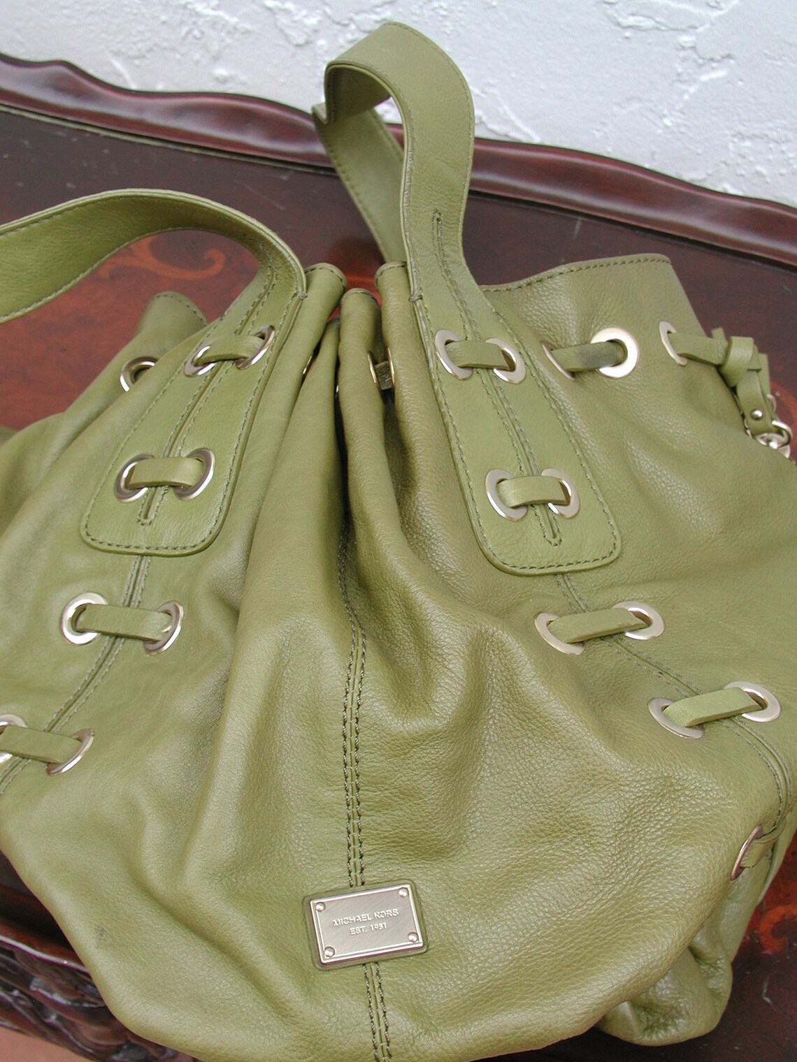 Chartreuse Handbag Leather Purse by Michael Kors 1981 | Etsy