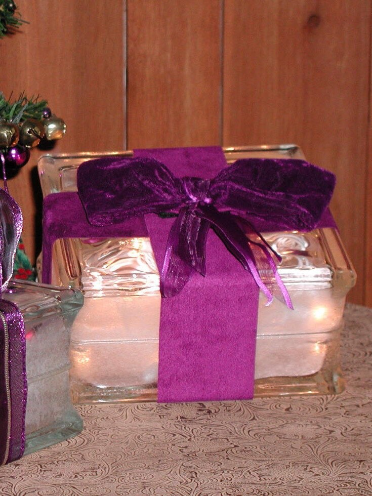 Lighted Glass Blocks, Holiday Decor, Glass Cubes With 50 Clear Lights ...