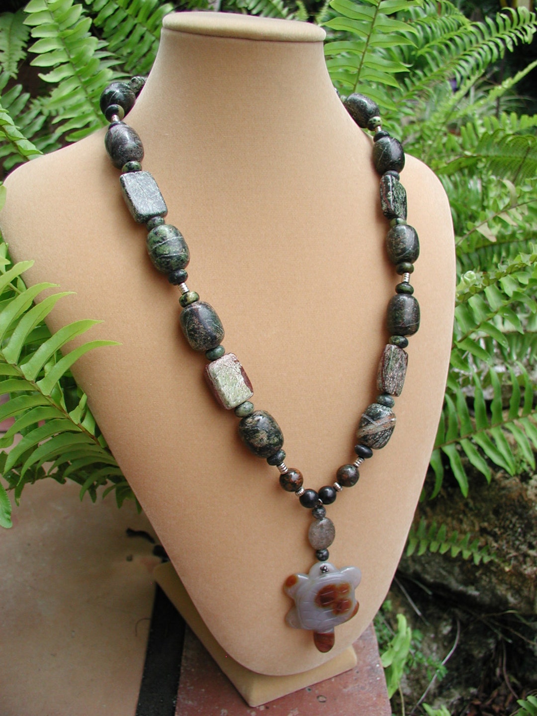 Turtle Pendant Necklace, Beaded Turtle Necklace, Natures Jewelry ...