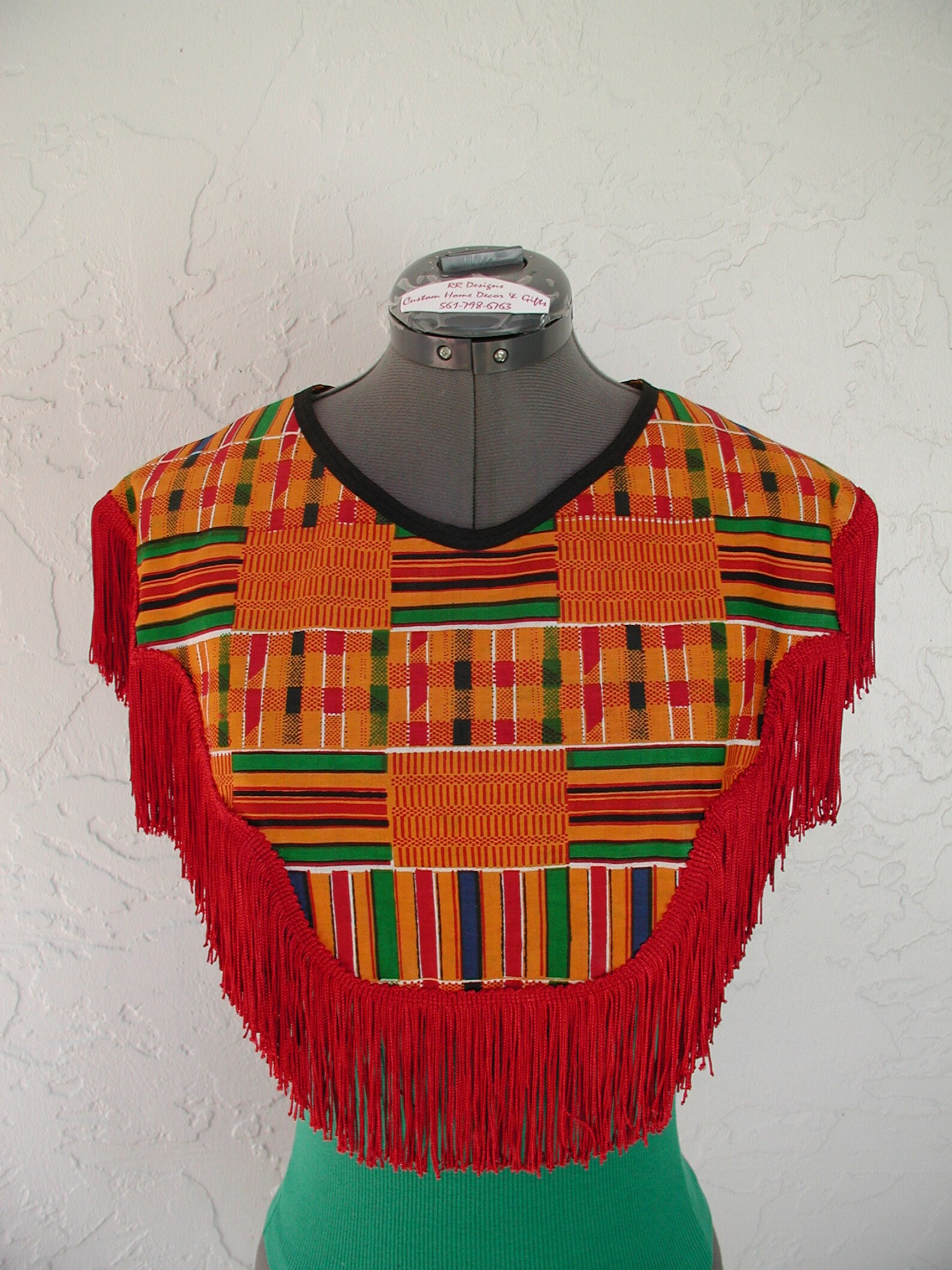 Black Fringe and Orange Neck Collar, Western Costume Bib, Shirts, Tank ...