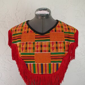 Black Fringe and Orange Neck Collar, Western Costume Bib, Shirts, Tank ...