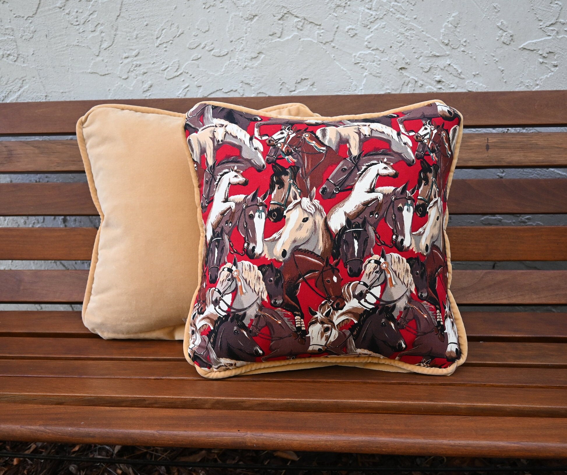 Equestrian Pillows, Horse Lovers Gift, Red Horse Pillows, Equestrian ...