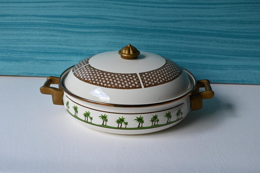 Stovetop to Table, Palm Tree Design, Tropical Stock Pot, Pot With Lid ...