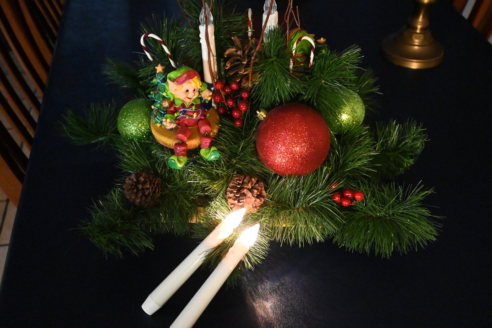 Christmas Elf's, Elf in the Pines, Floral Arrangement, Holiday ...