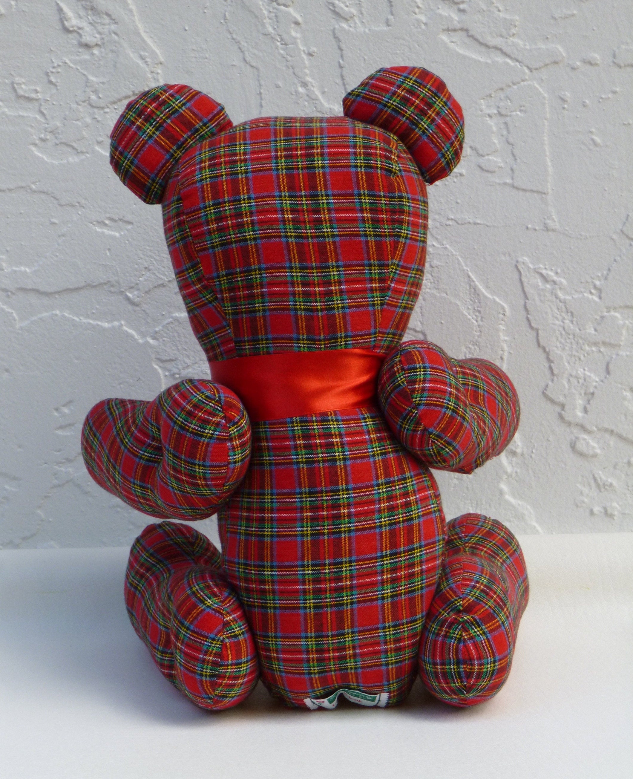Plaid Teddy Bear, Christmas Teddy, Christmas Bear, Red Plaid Bear ...