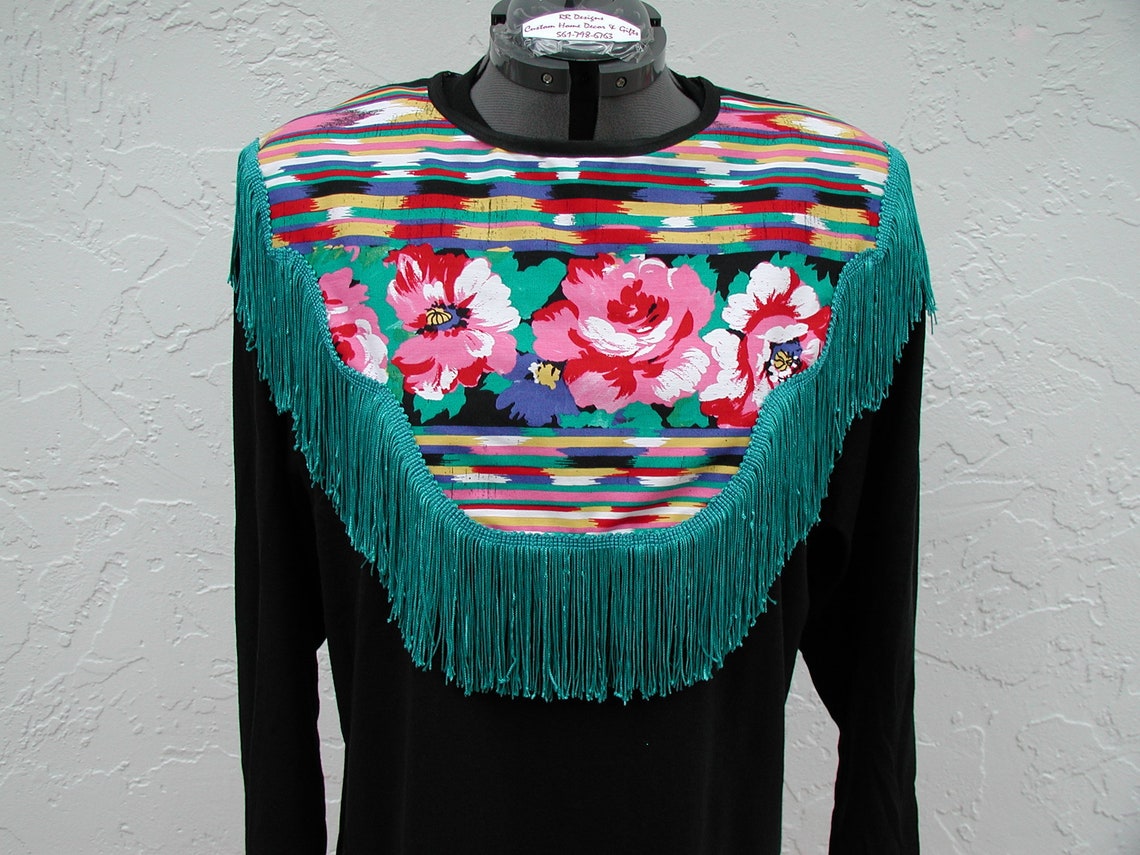 Western Neck Collar, Fringe Neck Collar, Southwestern Bib, T-shirt ...