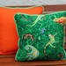 Lizard Pillows, Reptiles Rule Pillow, Bright Orange Pillow With Lime ...