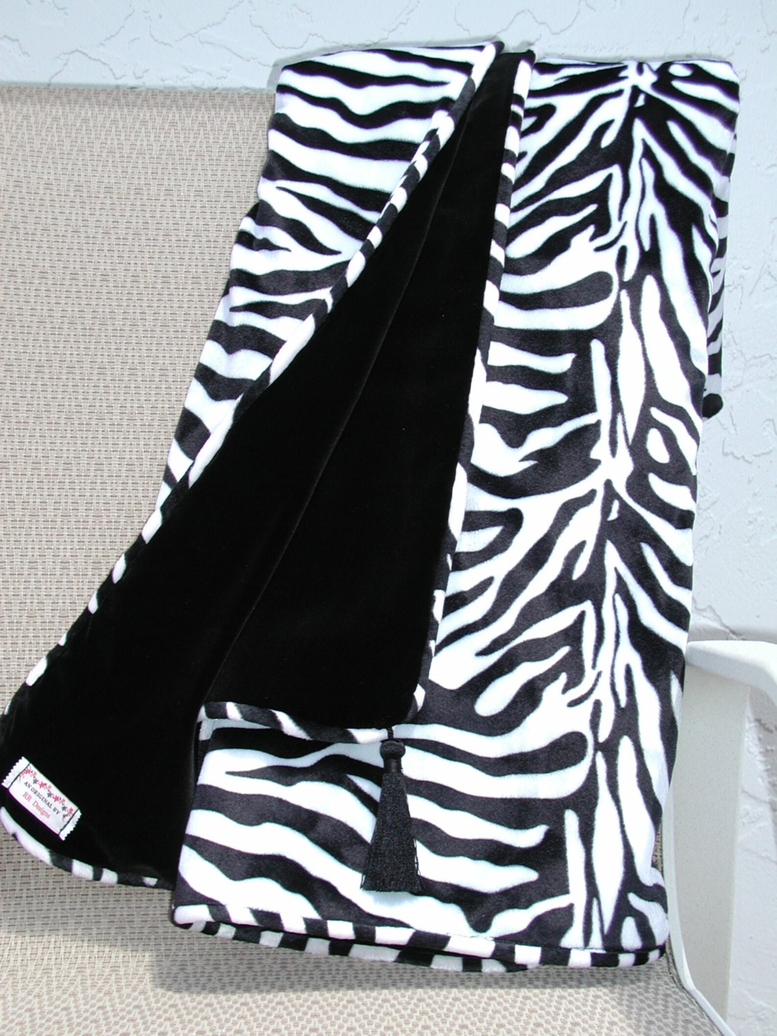 Zebra Home Decor, Black and White, Black Velvet Blanket, Safari Home ...