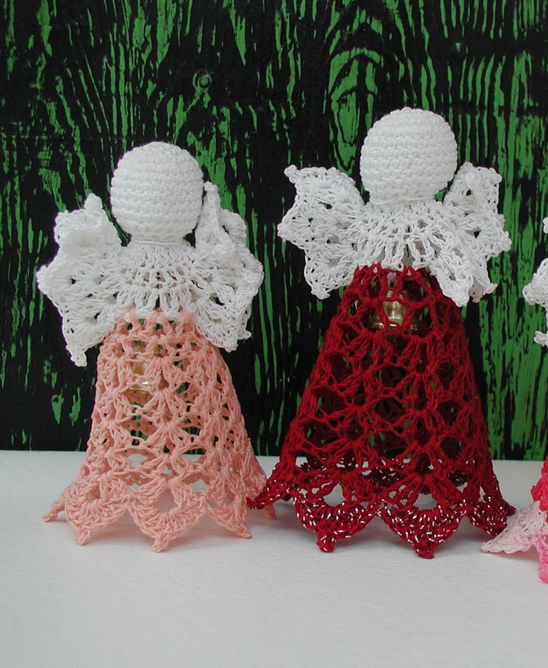 Crochet Angels Red Angel Peach Angel Pink Angel Angel - Etsy