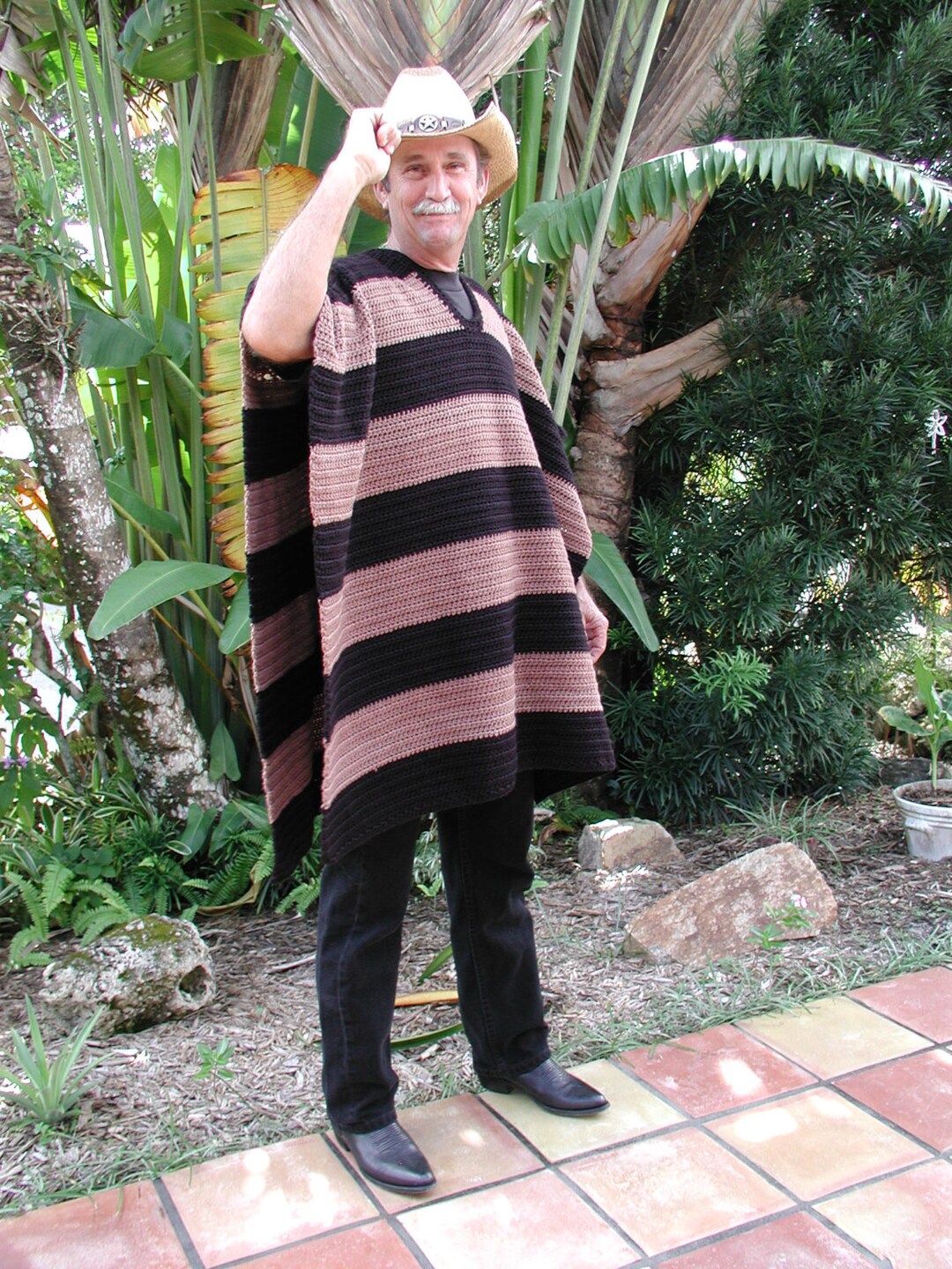 Mans Poncho, Crochet Poncho, Man Sweater, Men Mexican Fashion, Western ...