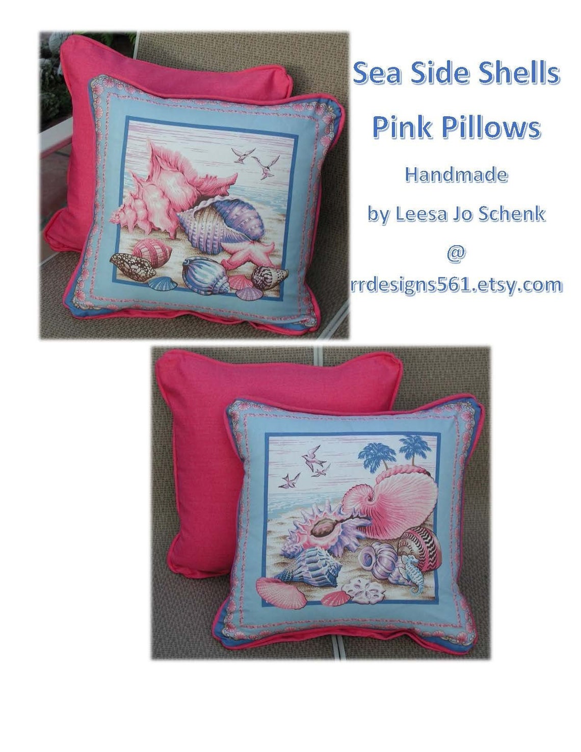 Pink Accent Pillows Seashell Pillows Pink Toss Pillow Soft - Etsy