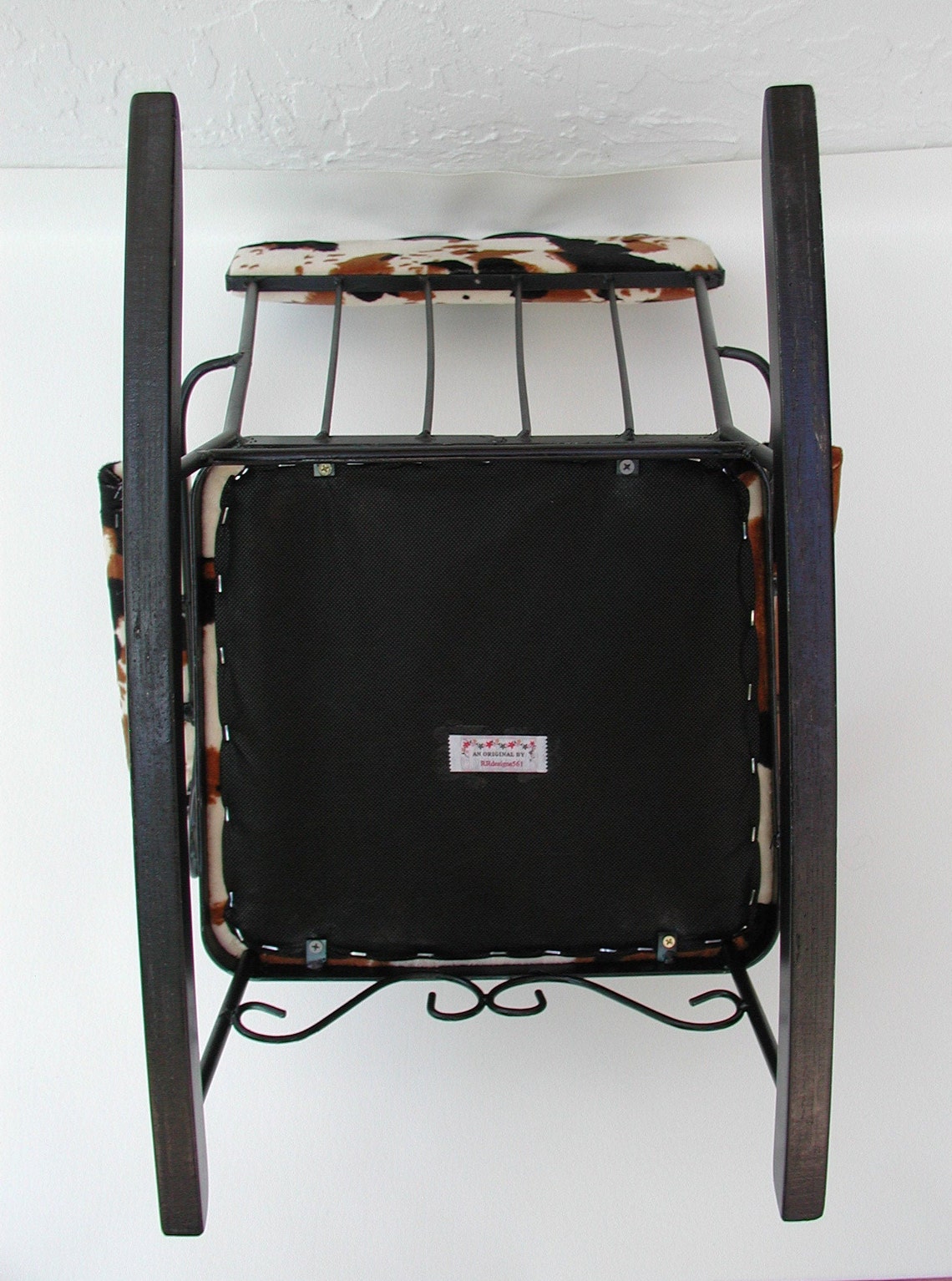 Brown Cow Print Rocking Chair Farmhouse Rocking Chair Black - Etsy