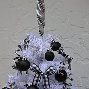 White Christmas Tree, Black and White, 3 FT Plus Tall, Table Top Tree ...