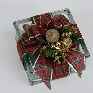 Lighted Glass Block, Interchangeable Bow Decor, 50 Clear Lights, Square ...
