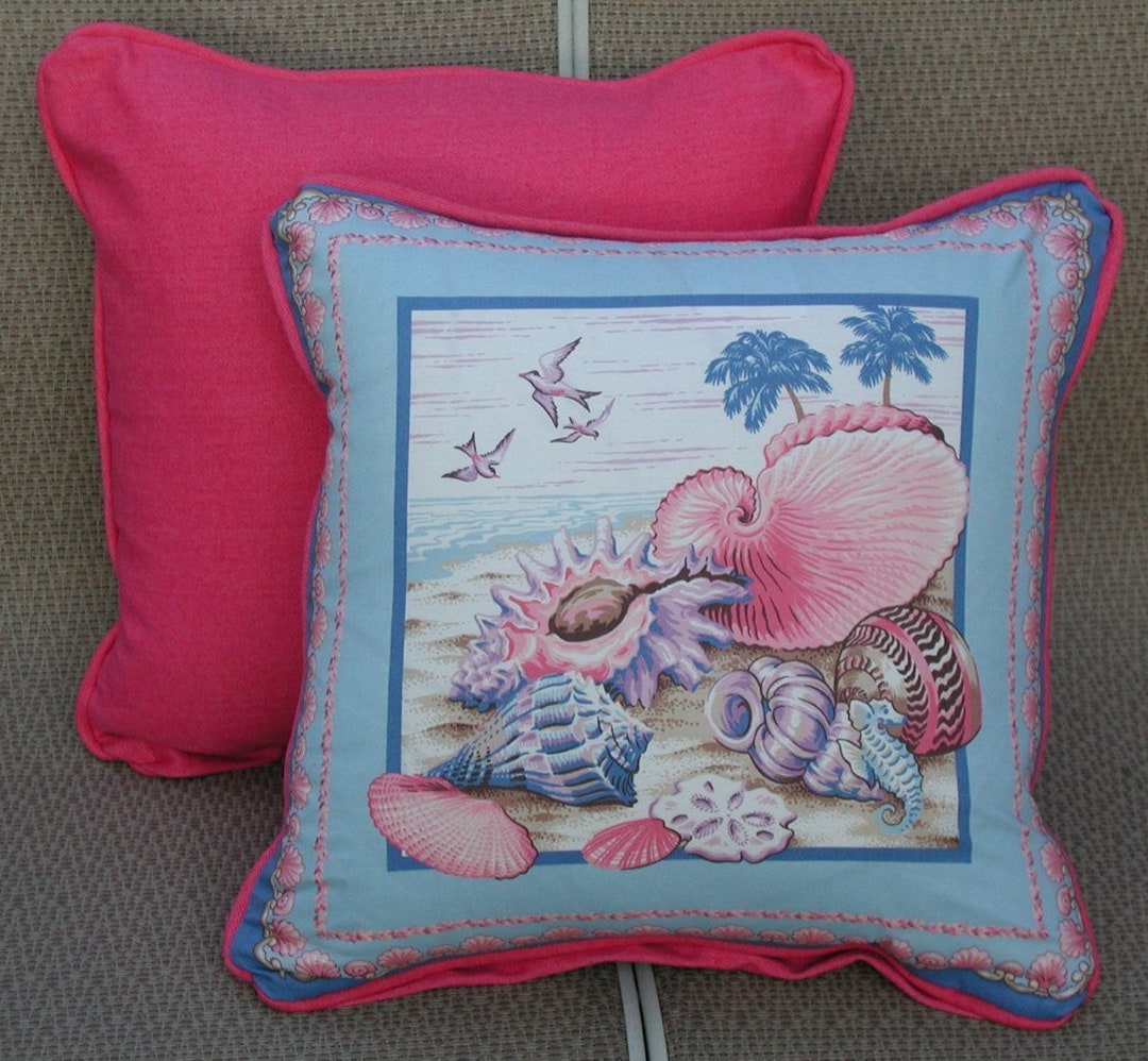 Pink Accent Pillows, Seashell Pillows, Pink Toss Pillow, Soft Pink ...
