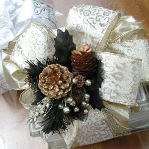 Lighted Glass Block, Interchangeable Bow Decor, 50 Clear Lights, Square ...