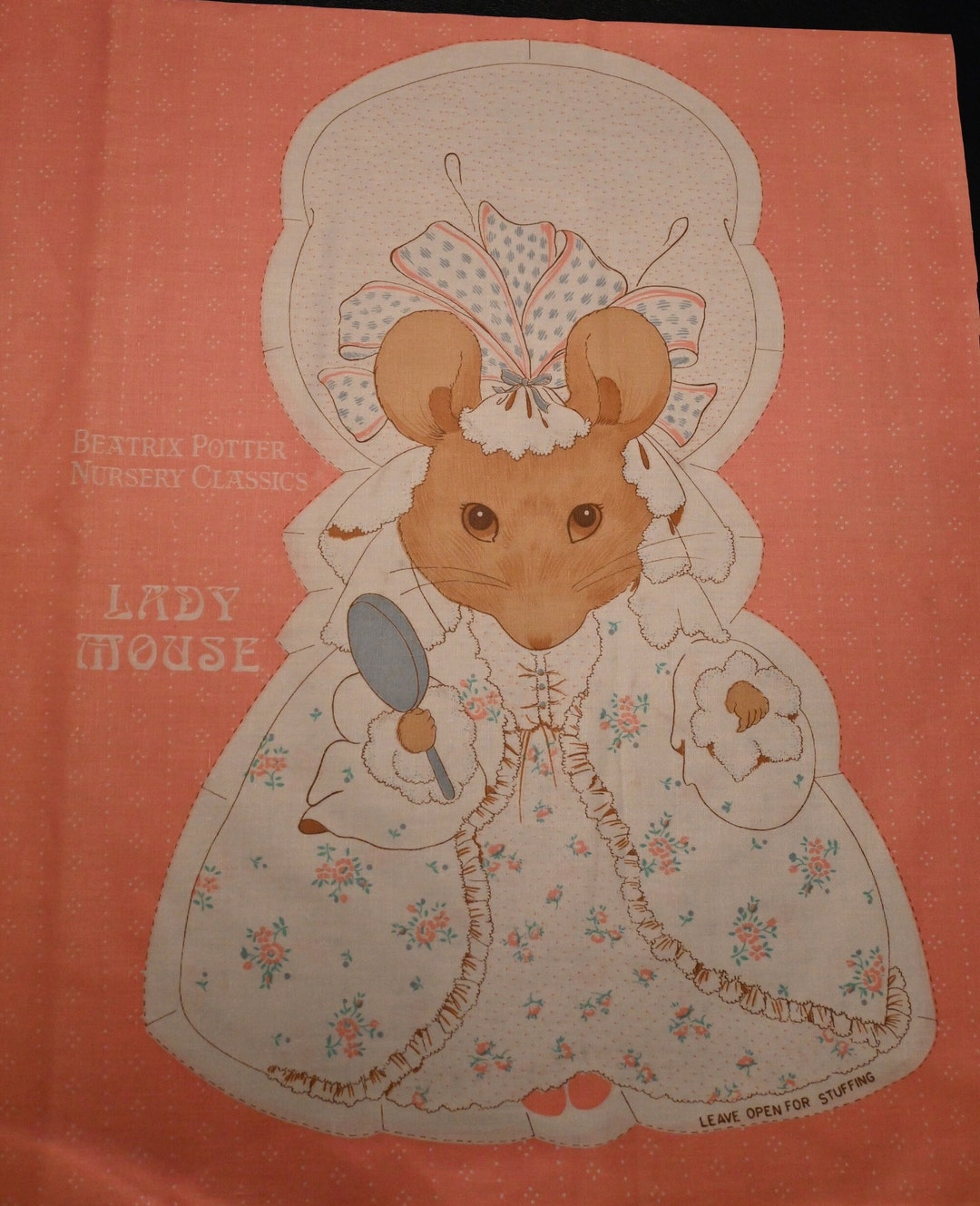 Beginner Sewing, Beatrix Potter, Stuffed Lady Mouse, Fabric Print ...