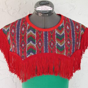 Red Fringe Collar, Western Neck Collar, Cowgirl Costume, Fringe T Shirt ...