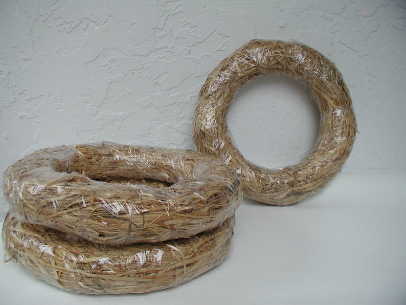 14 Inch Straw Wreath, Natural Straw Wreath, Crafting Wreath, Holiday ...