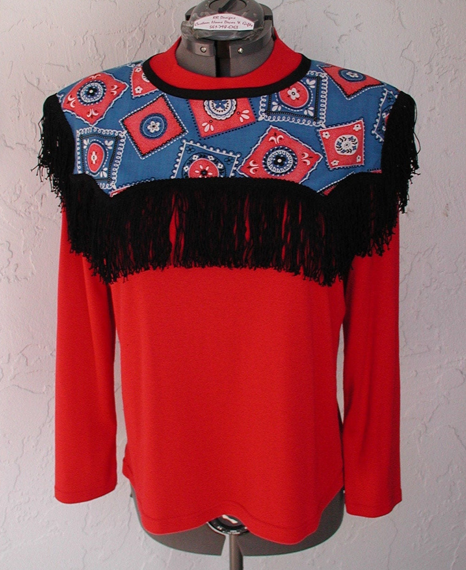 Fringe Neck Collar Chambray and Red Black Fringe Collar - Etsy