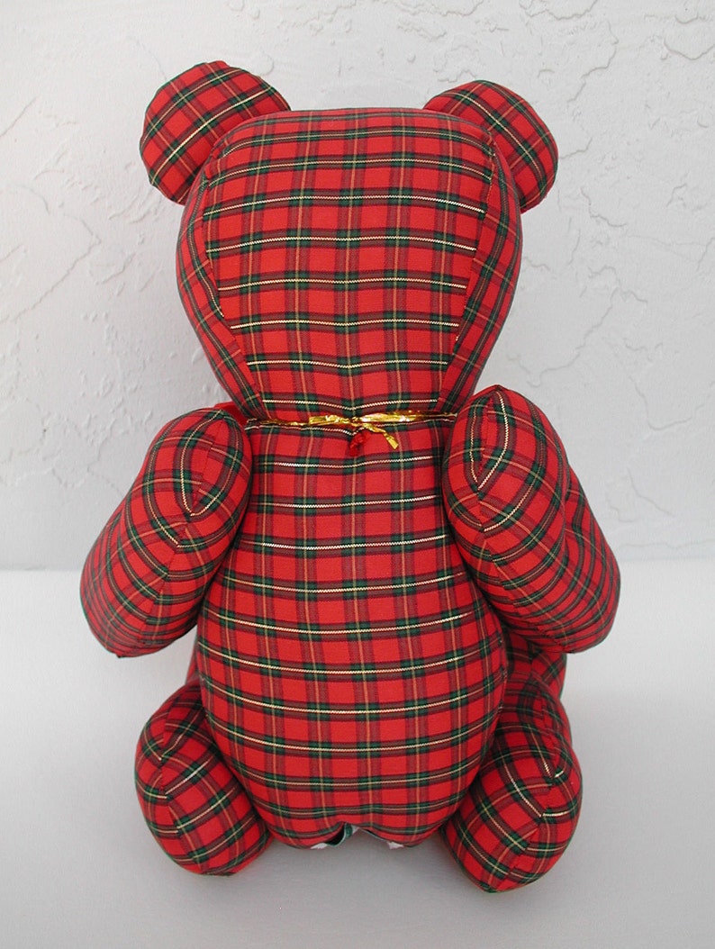 Plaid Teddy Bear Christmas Teddy Christmas Bear Red Plaid | Etsy