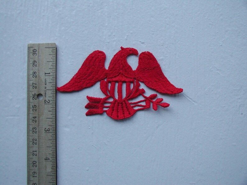 Embroidered Eagles, Red Eagle Decals, Red Embroidered Bird, USA Eagle ...