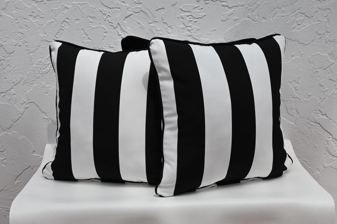 Take A Look About Black And White Striped Throw Pillow
