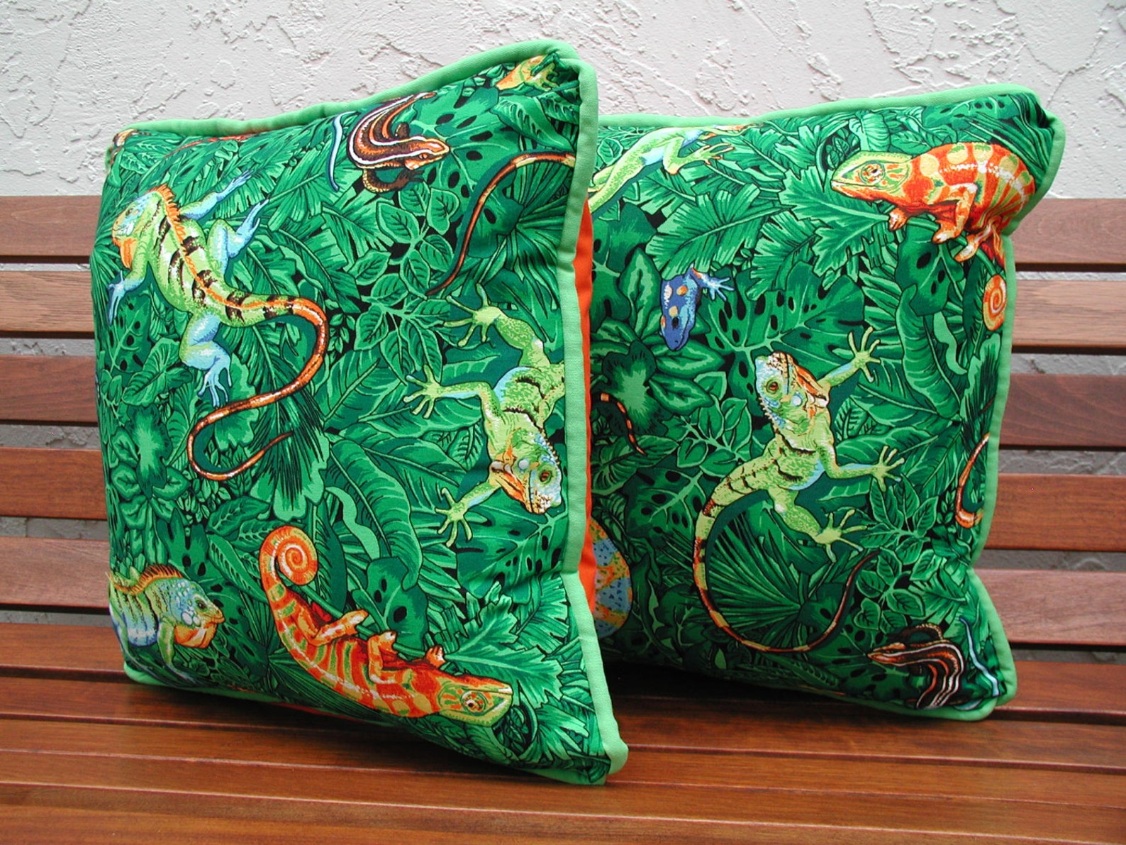Lizard Pillows Reptiles Rule Pillow Bright Orange Pillow - Etsy