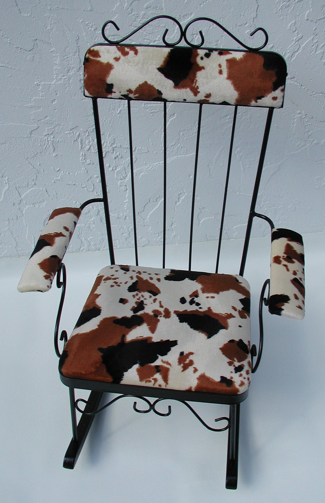 Brown Cow Print Rocking Chair Farmhouse Rocking Chair Black - Etsy