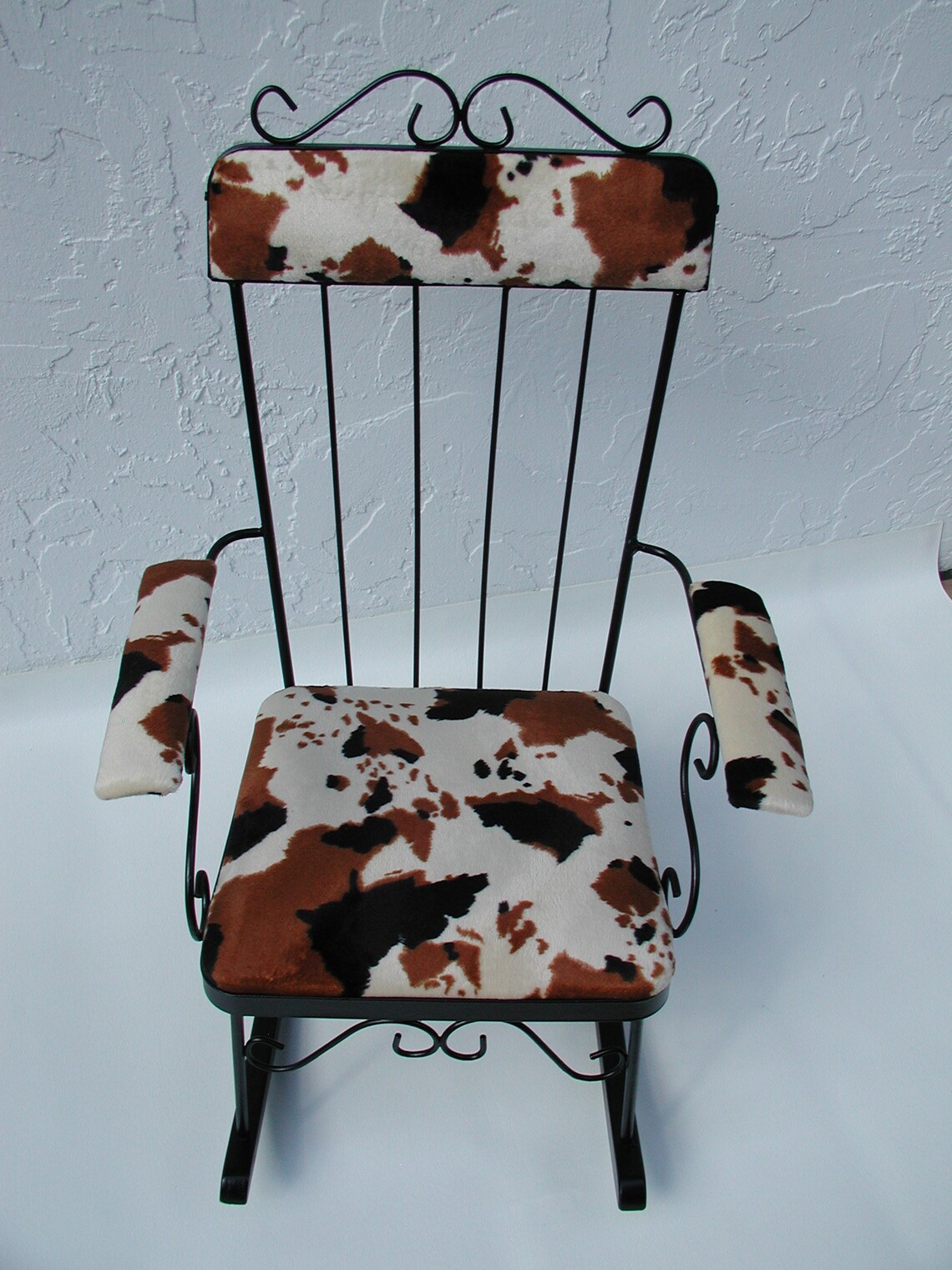 Brown Cow Print Rocking Chair Farmhouse Rocking Chair Black - Etsy