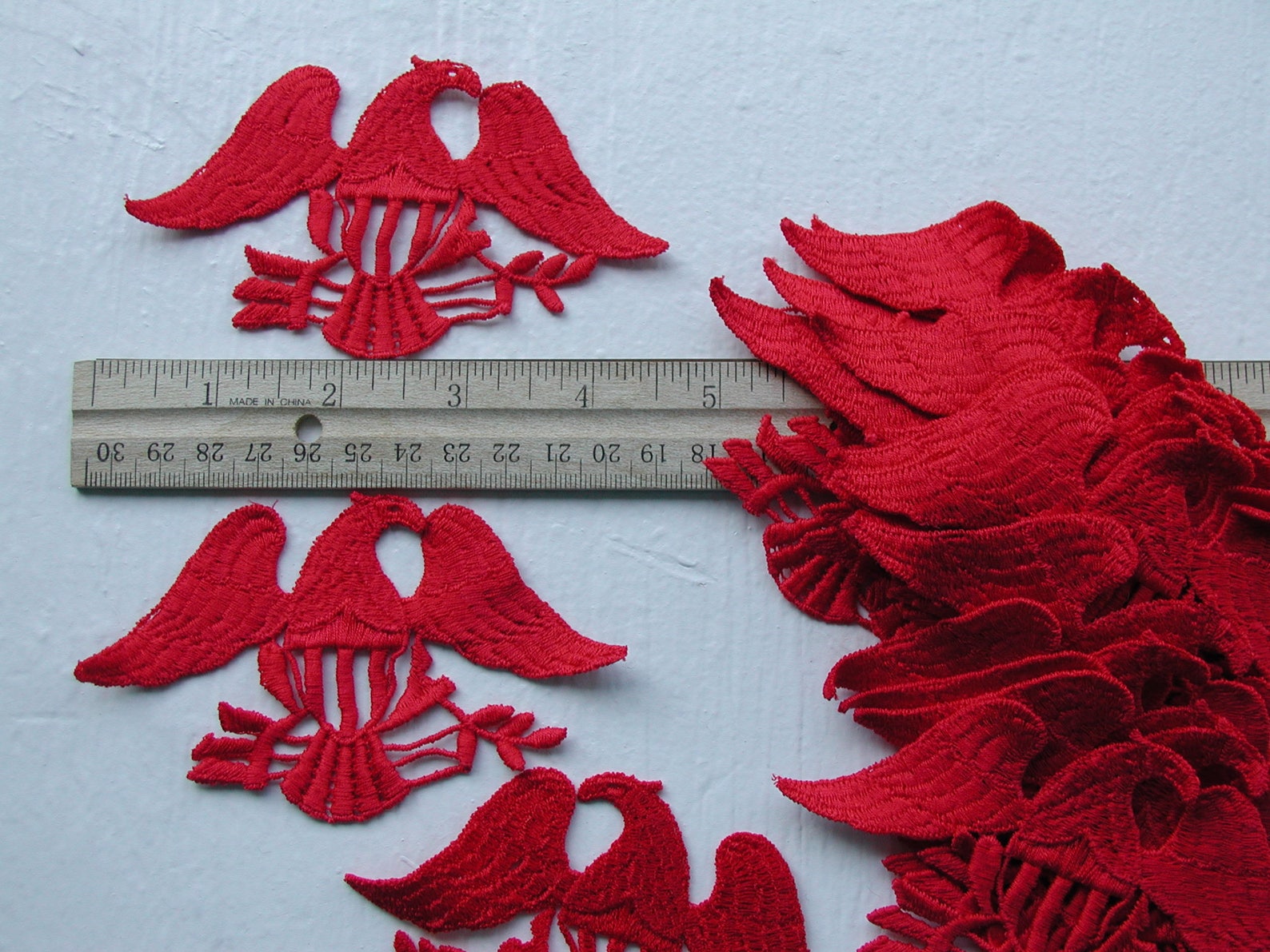 Embroidered Eagles, Red Eagle Decals, Red Embroidered Bird, USA Eagle ...