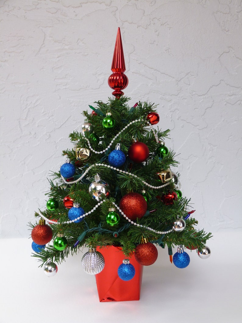 Tabletop Tree Miniature Tree Fully Decorated 50 Clear - Etsy