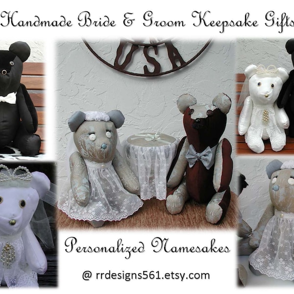 Bride and Groom Teddy Bears - Etsy