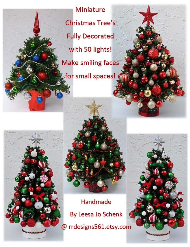 Tabletop Tree Miniature Tree Fully Decorated 50 Clear - Etsy