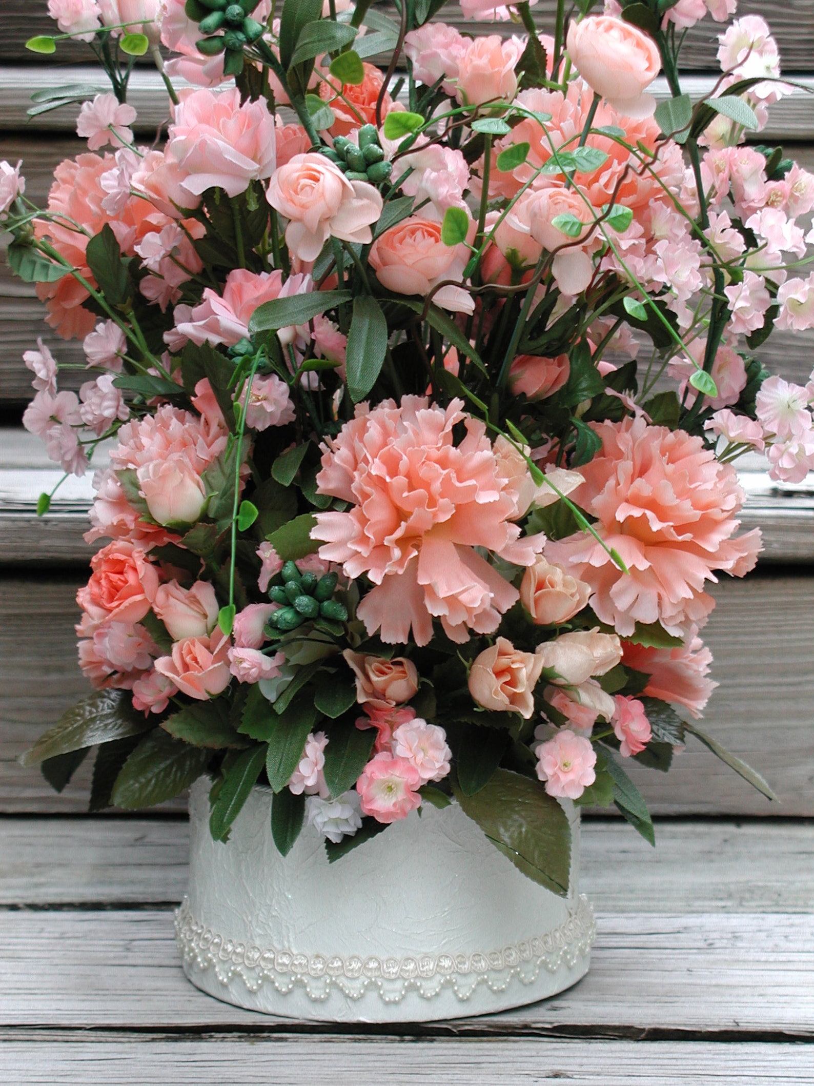 Peach Silk Flowers Silk Floral Design Wedding Centerpiece | Etsy