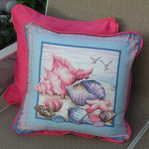 Pink Accent Pillows, Seashell Pillows, Pink Toss Pillow, Soft Pink ...