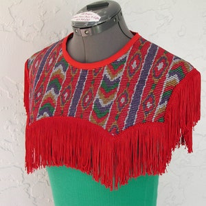 Red Fringe Collar, Western Neck Collar, Cowgirl Costume, Fringe T Shirt ...
