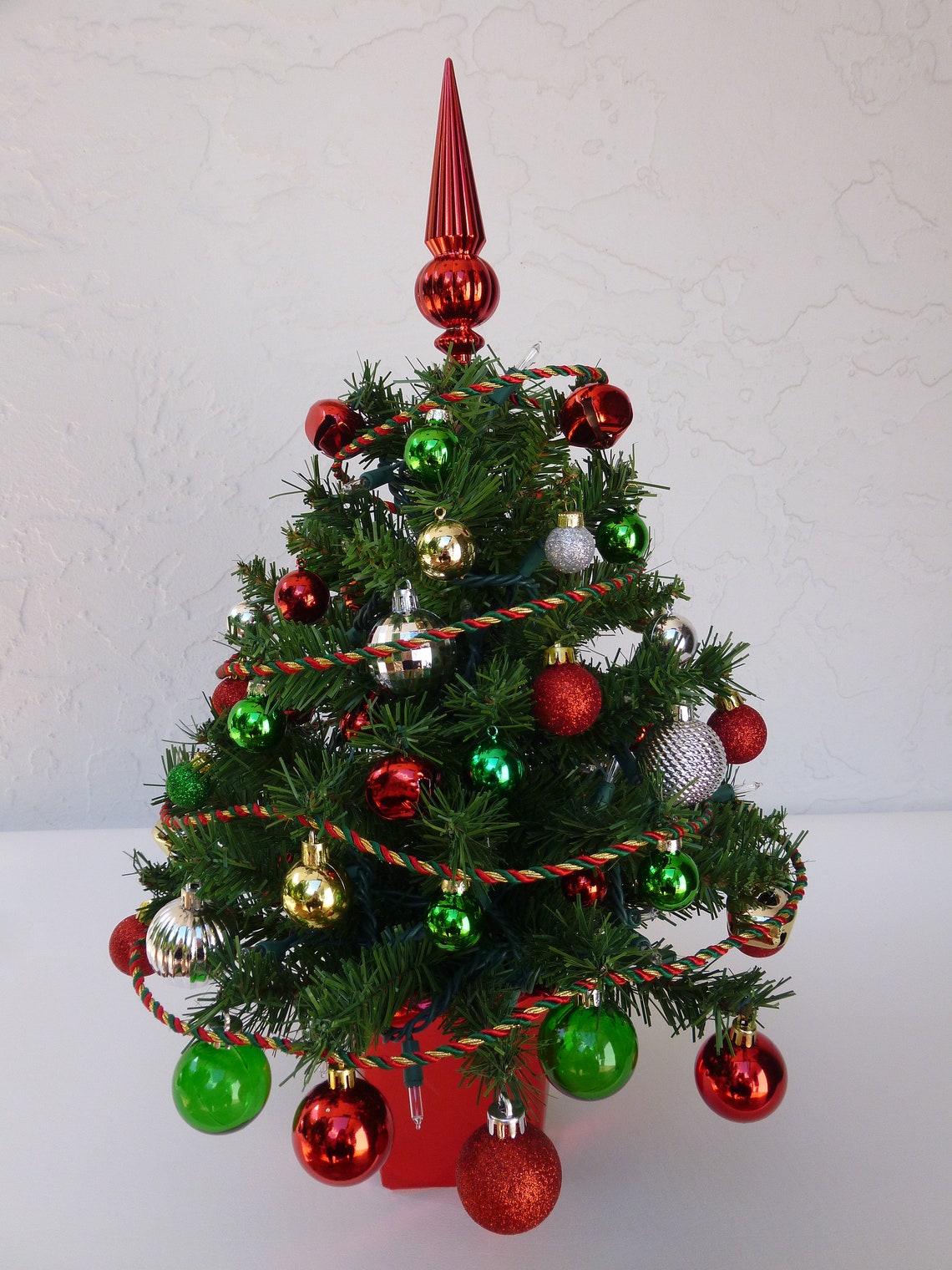 Tabletop Tree Miniature Tree Fully Decorated 50 Clear | Etsy