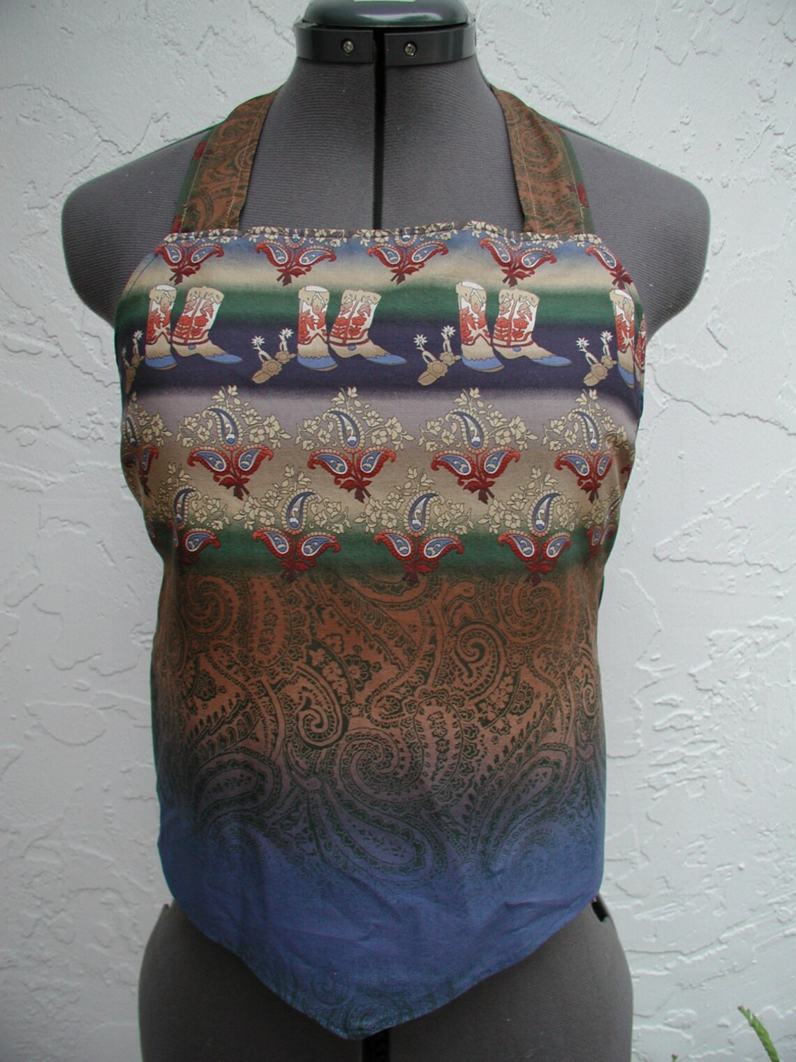 Western Halter Top, Cowgirl Boots Top, Backless Halter Top, Summer Top ...