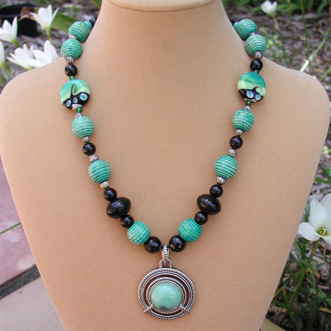 Turquoise Medallion, Turquoise Stone Pendant, Gift for Her ...