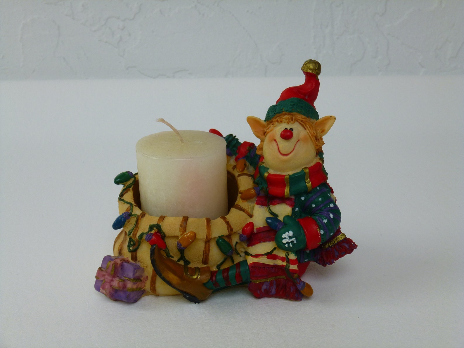 Christmas Figurine Blue Santa Claus or Carolers Couple, Christmas Elf ...