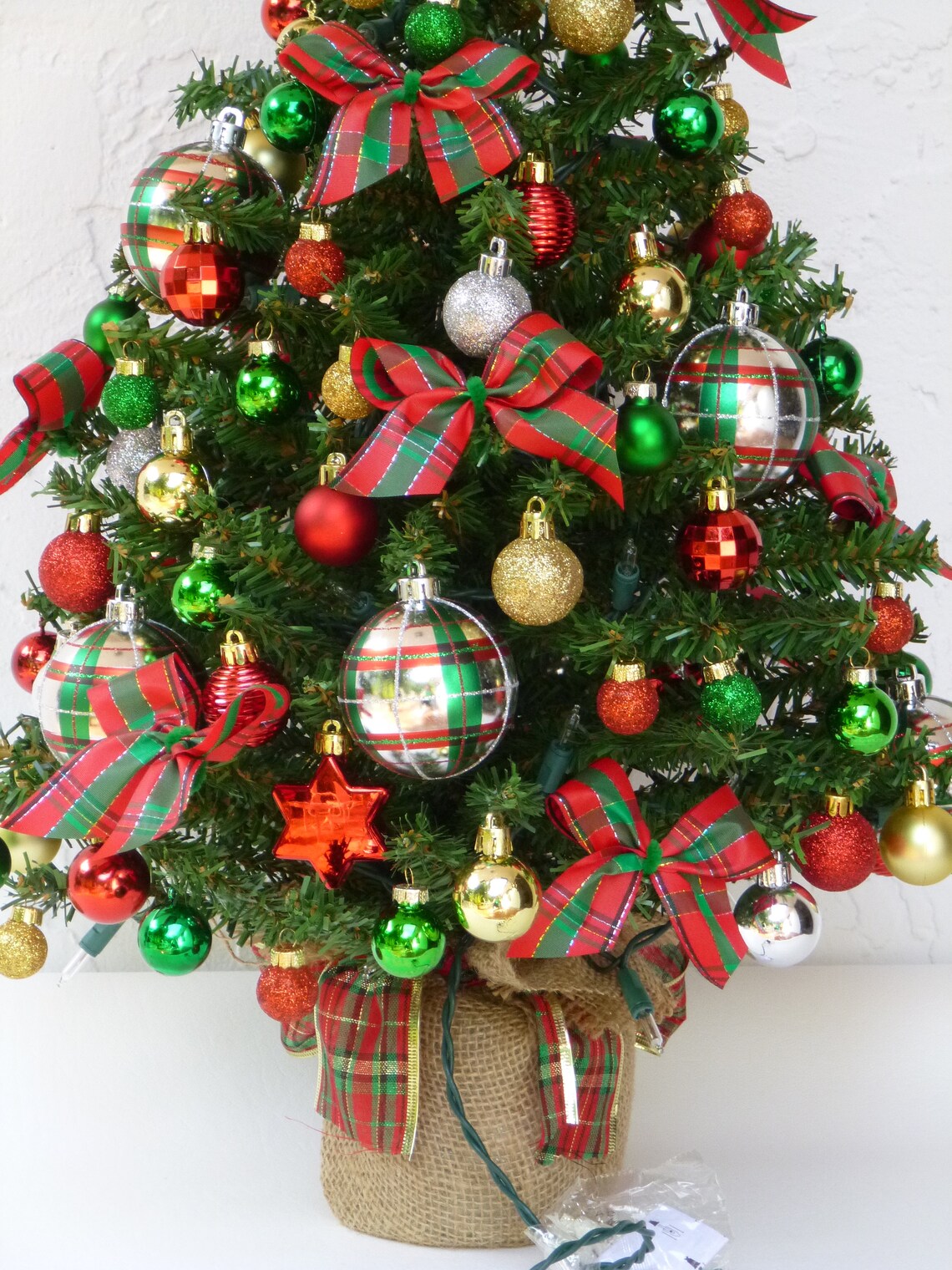 Miniature Christmas Tree Fully Decorated Tree 50 Clear | Etsy